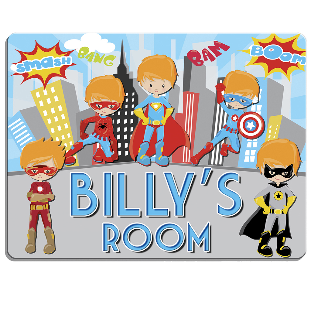 Personalised Superhero Kids Door Sign KD83 - Personalised Gift