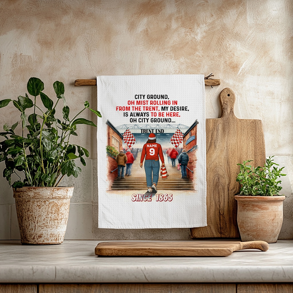 Women's Football Nottingham Personalised Kitchen Tea Towel SFC138 ...